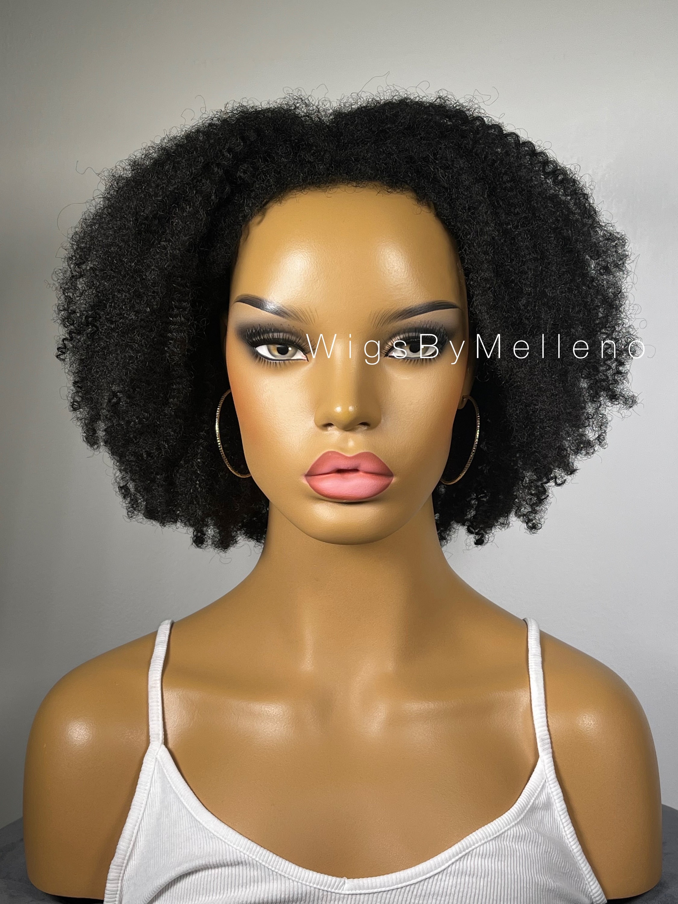 Black Curly Afro Wig Natural Black Wig Tight Curls Wig Afro Curly Wig Kinky Curly Wig