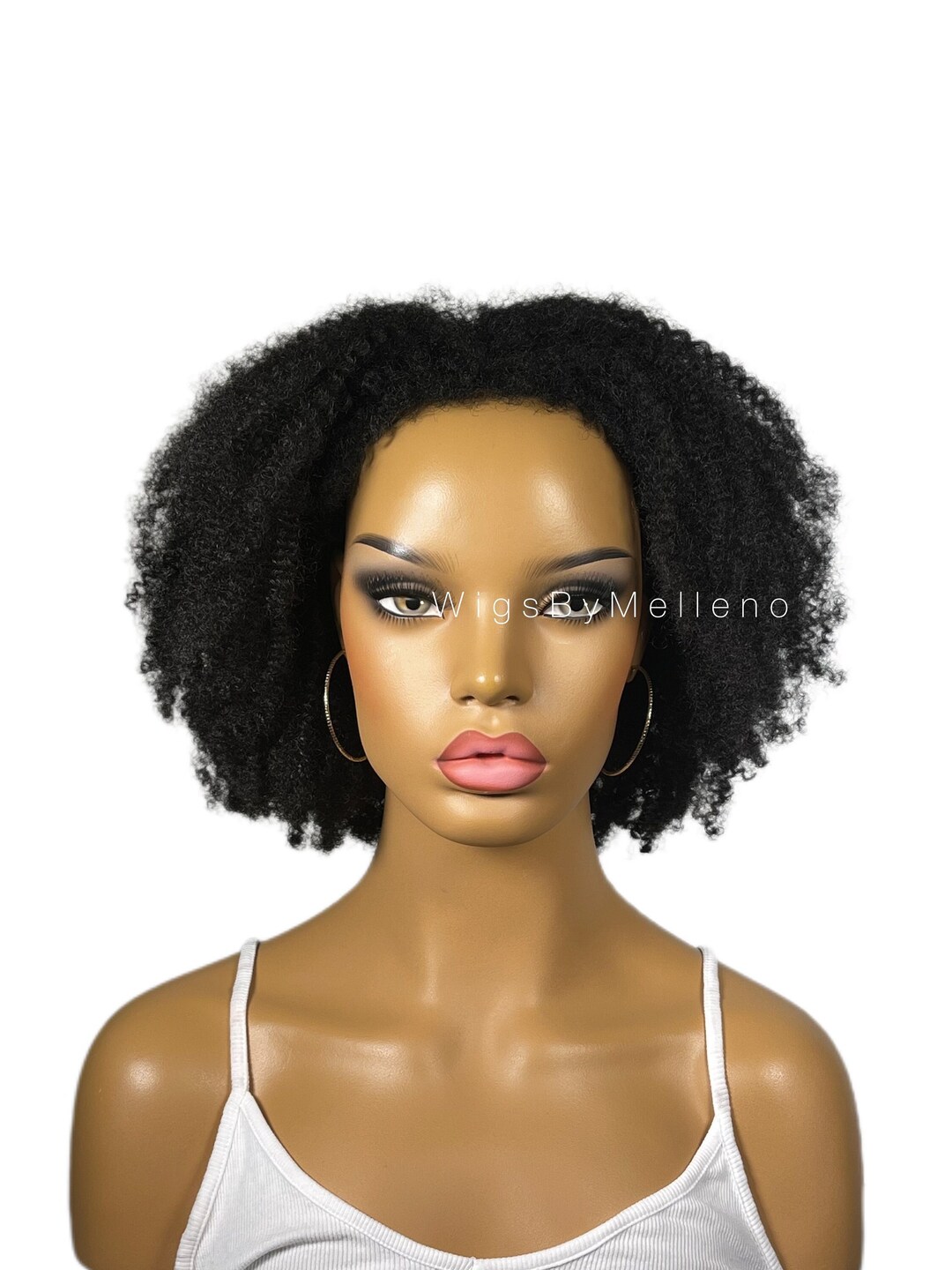 Black Curly Afro Wig, Natural Black Wig, Tight Curls Wig, Afro Curly ...