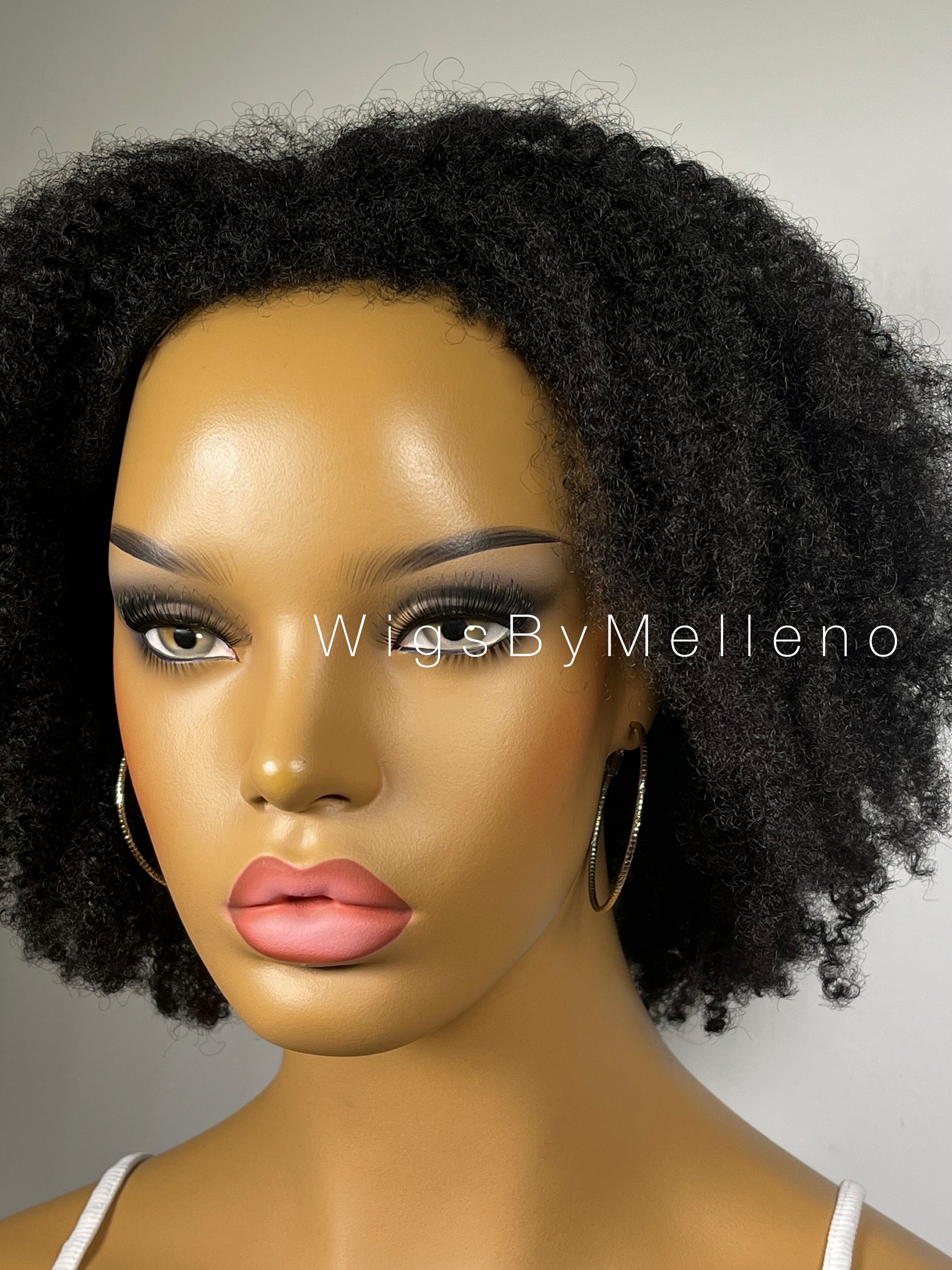 Black Curly Afro Wig Natural Black Wig Tight Curls Wig Afro Curly Wig Kinky Curly Wig