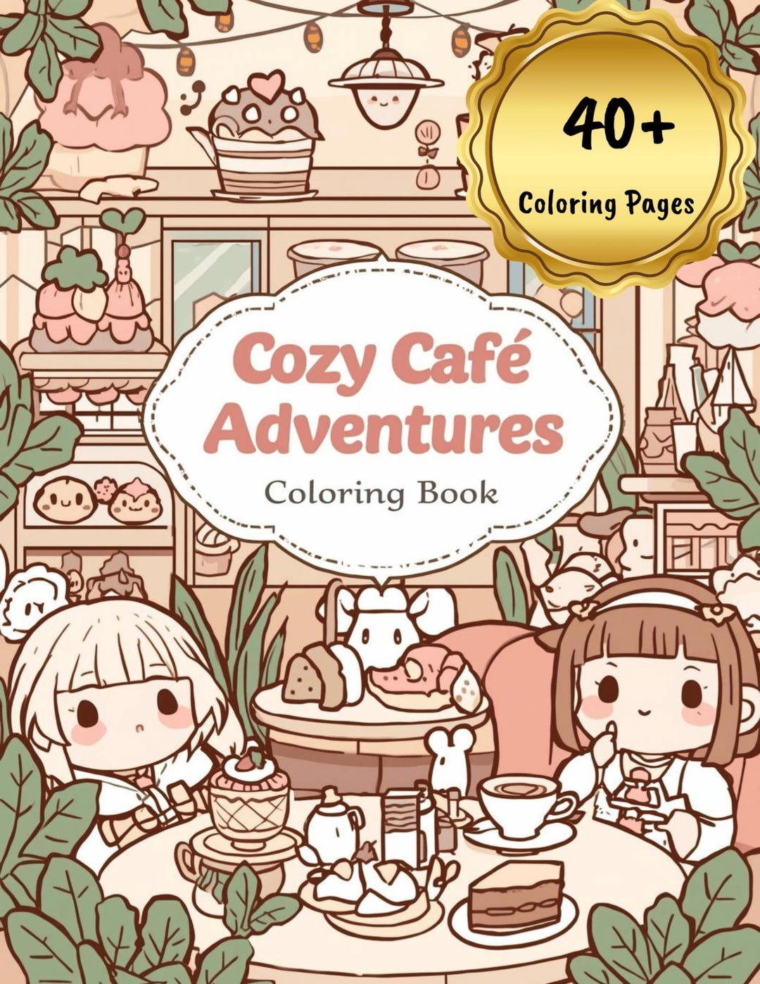 Kawaii Cafe Coloring Book | 40+ Pages (digital PDF Printable - Etsy