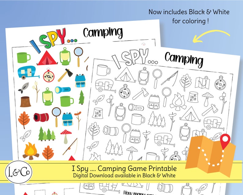 Camping I Spy Game, Printable Activity for Kids, Educational Counting ...