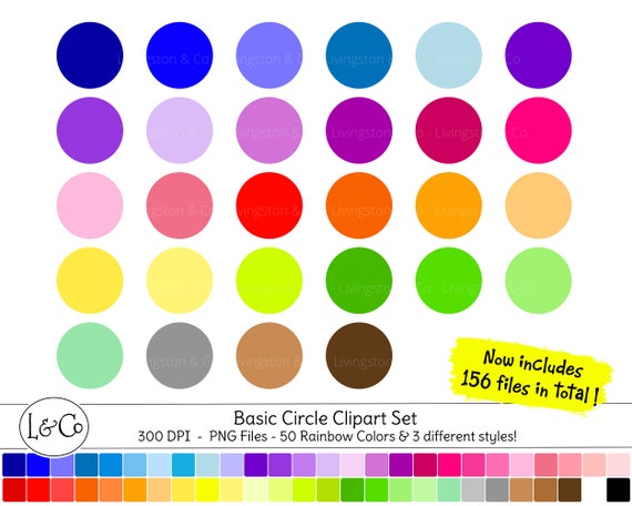 Circle Clipart Set Rainbow Circle Planner Clip Art Instant | Etsy