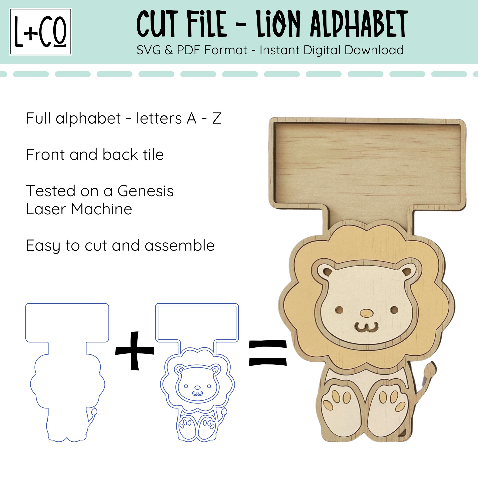 Lion Alphabet Letters Svg-laser Cut File for Glowforge and Cricut ...