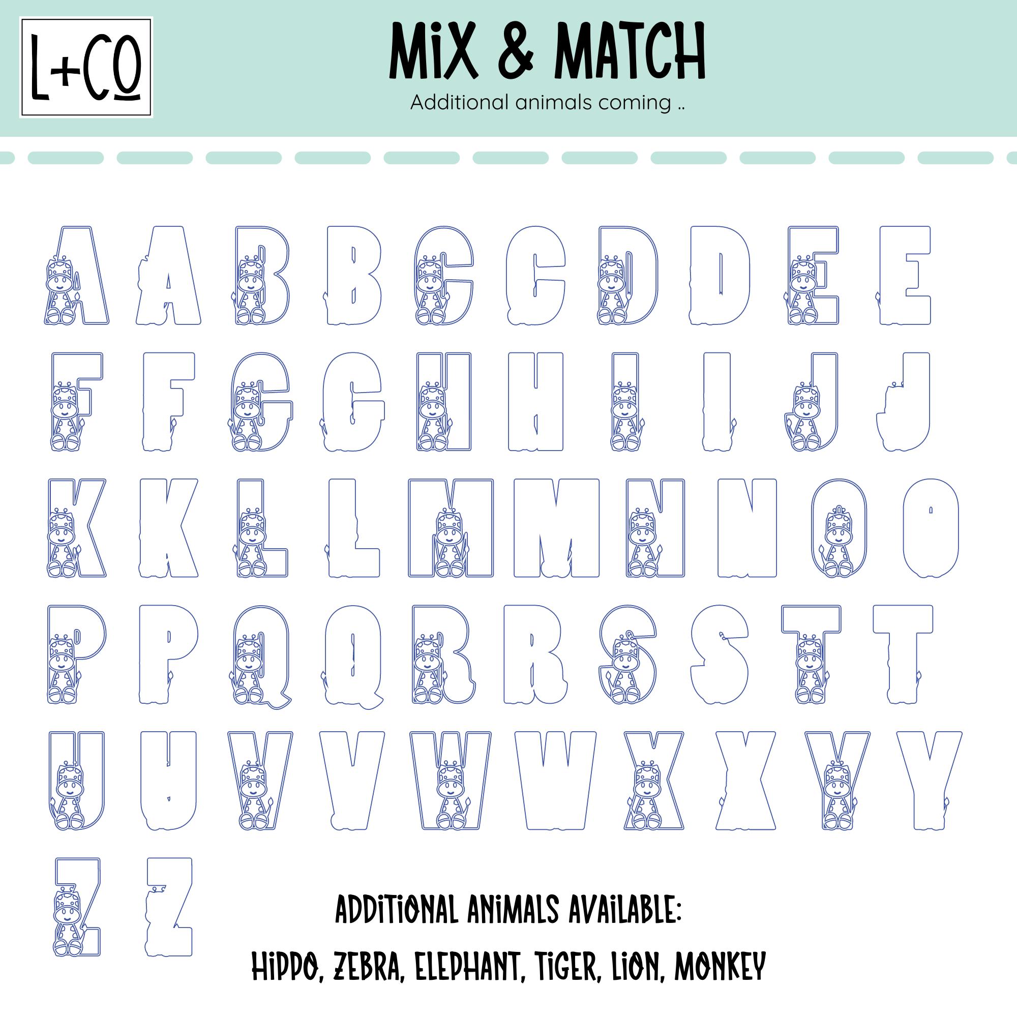Giraffe Alphabet Letters - Laser Cut SVG File, Kids Room Decor ...
