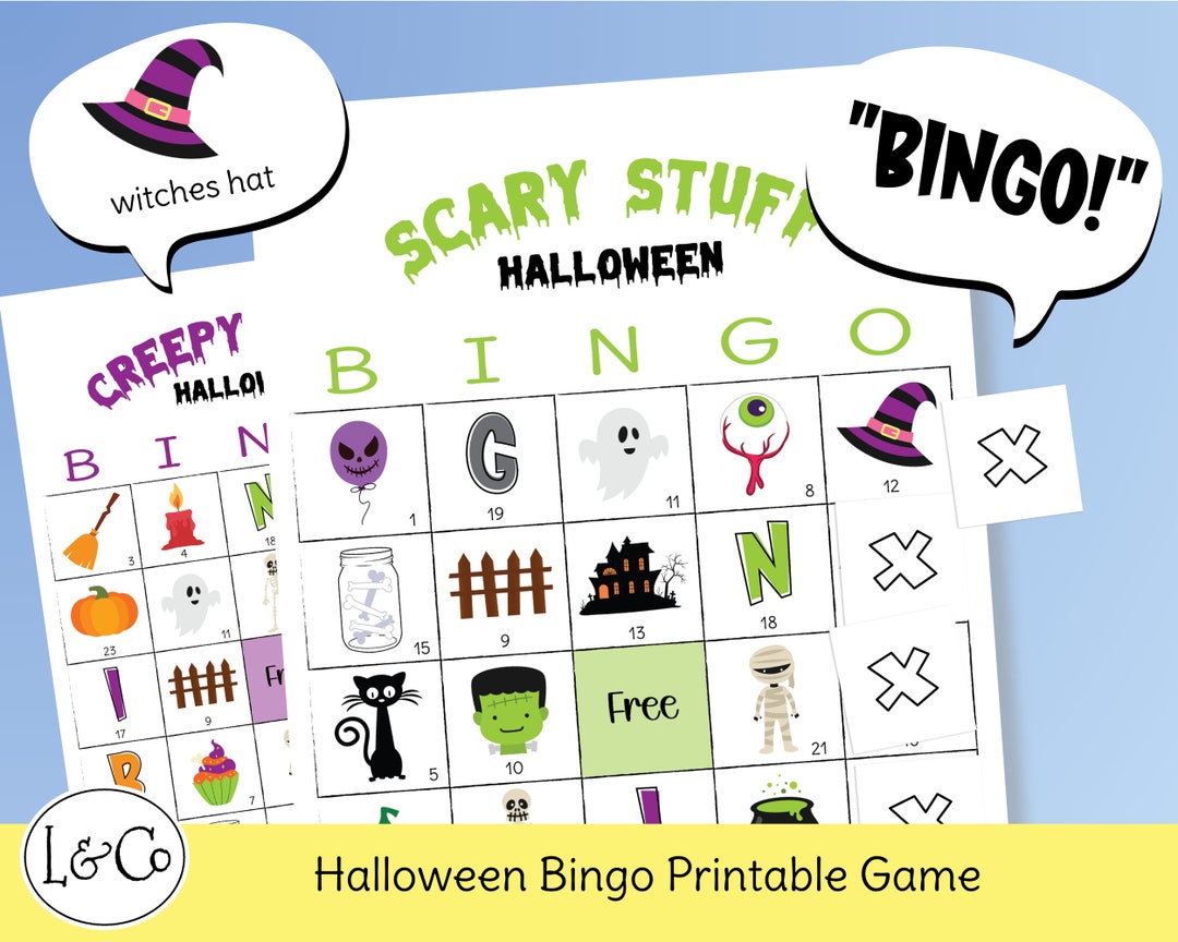 Halloween Bingo Activity, Printable Bingo Activity for Kids, Fun ...
