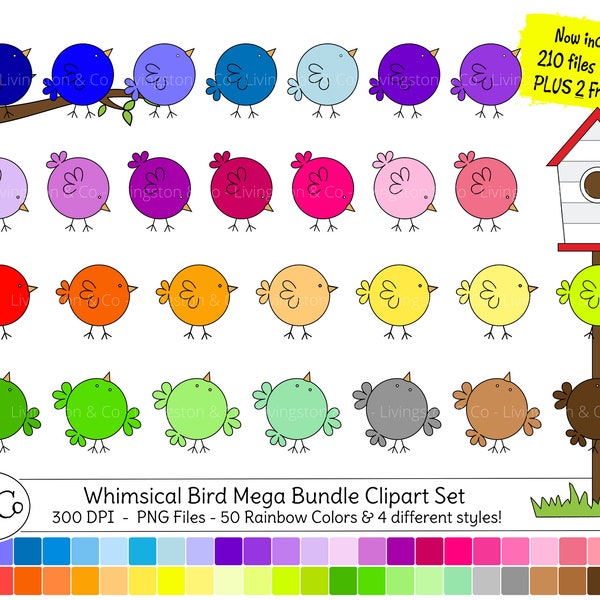 Whimsical Birds - Etsy