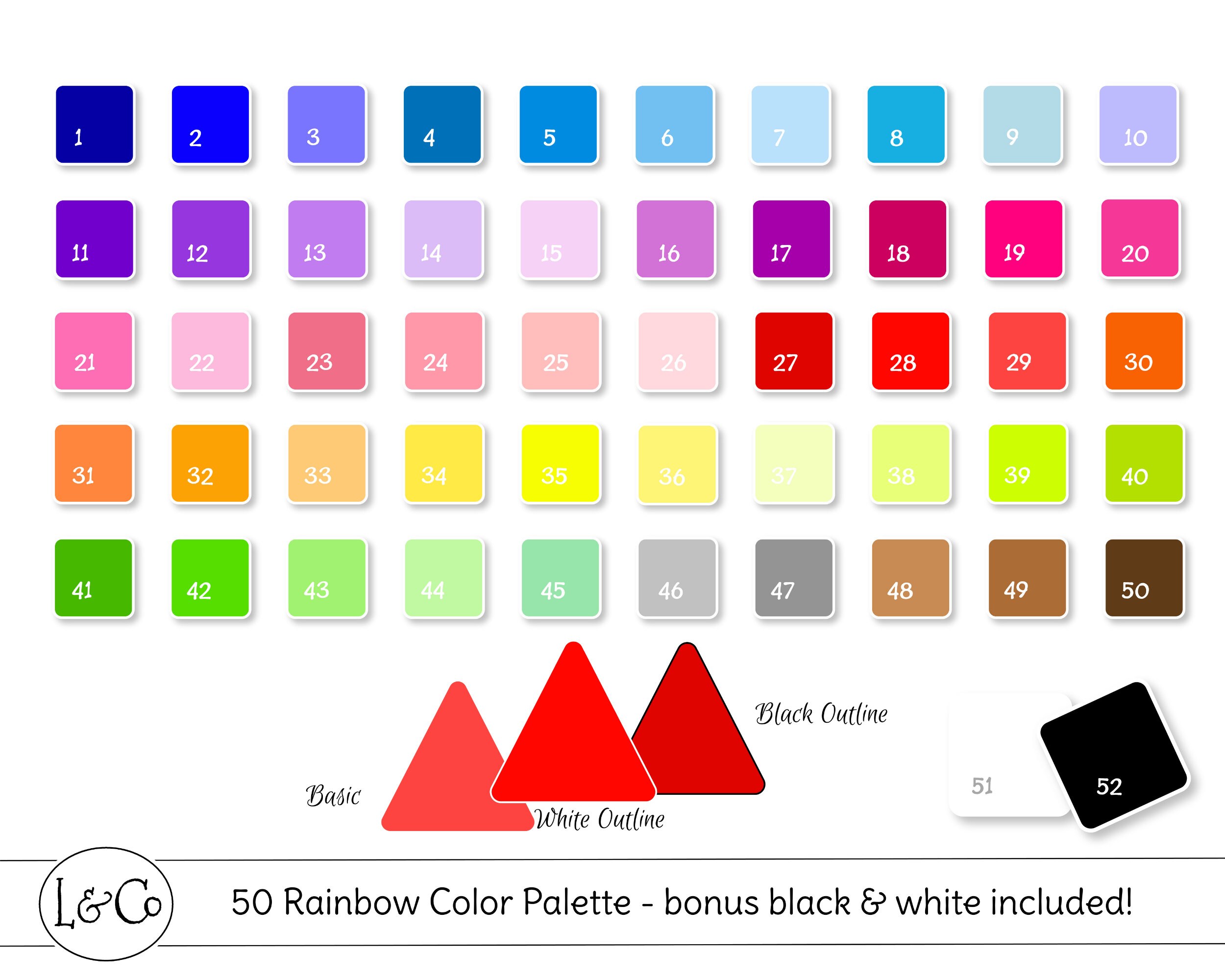 Rounded Triangle Clipart Set, Rainbow Rounded Triangle Planner Clip Art ...