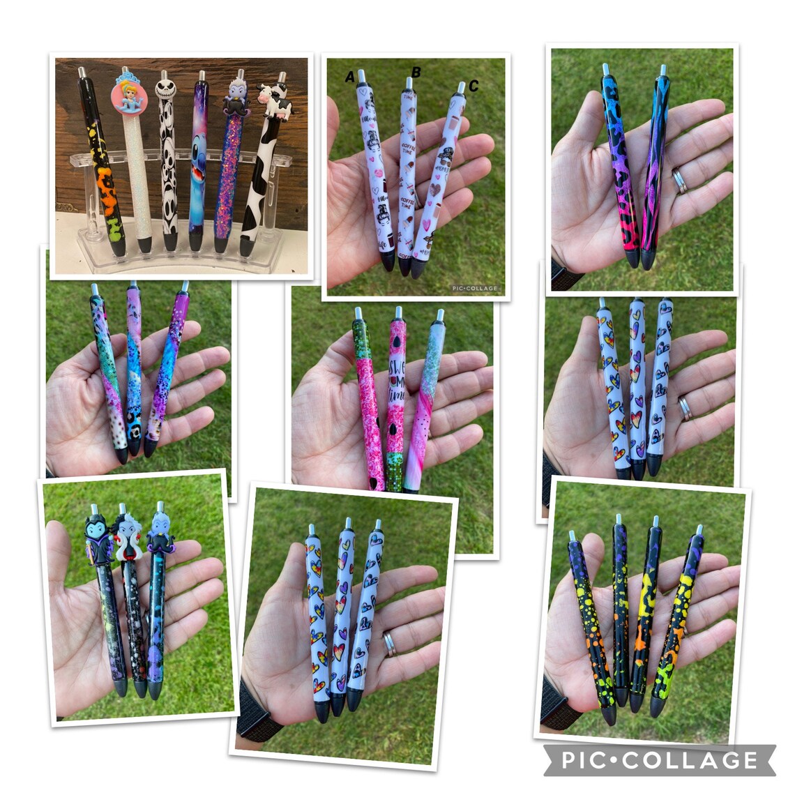 Glitter Pens Resin Pens Ink Joy Pens Epoxy Pens Character Etsy