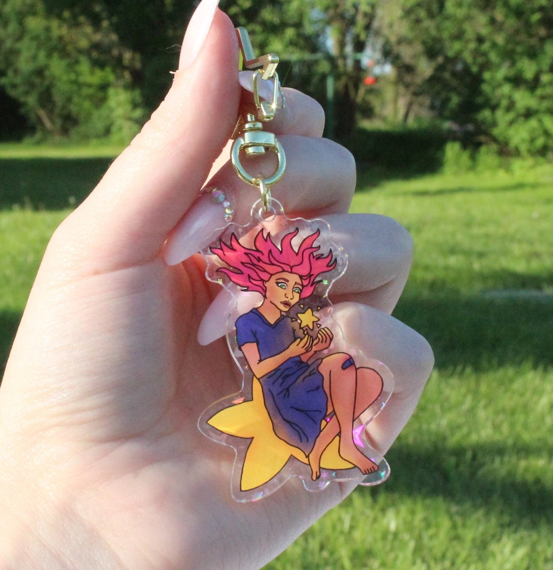 Wishes Keychain - Original Artwork Acrylic Keychain - Starry and Cute ...