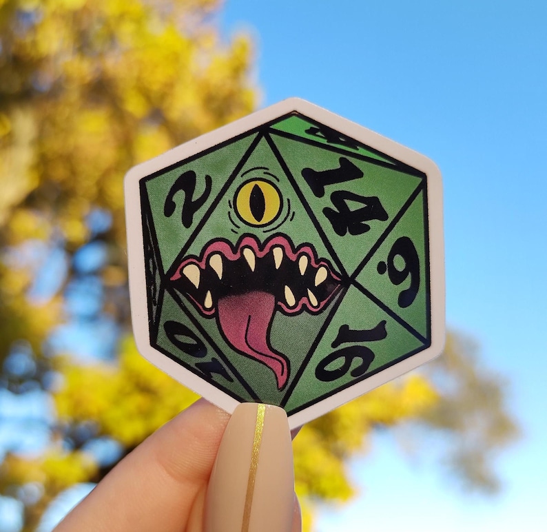 Dice Mimic Sticker: Dungeons and Dragons Nerdy Gift - Etsy