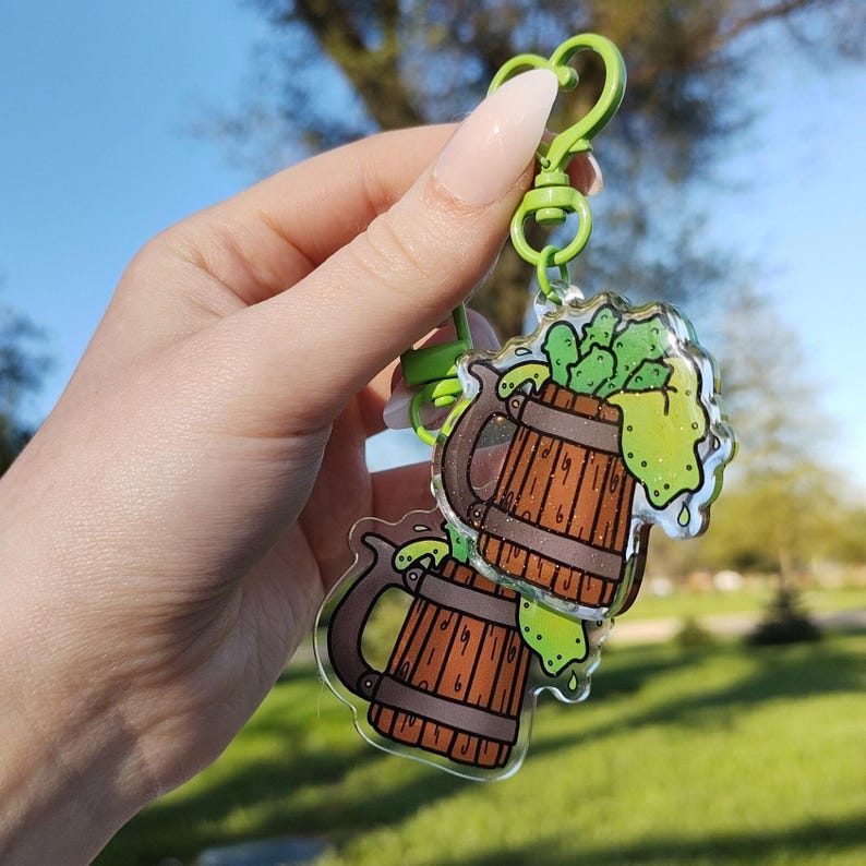 Pickles and Mead Renaissance Faire Keychain - Pickle Girly Bag Charm ...