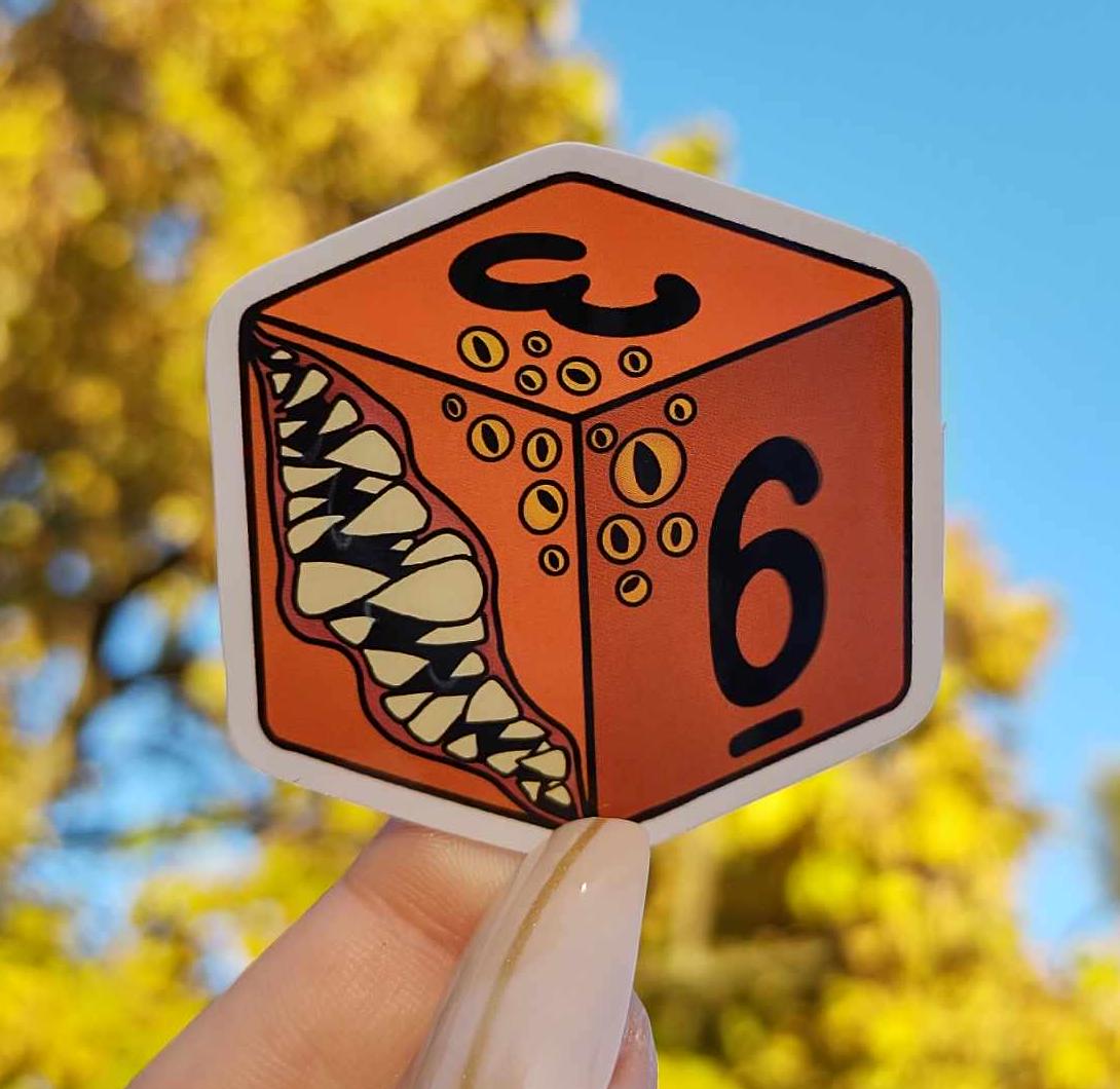 Dice Mimic Sticker: Dungeons and Dragons Nerdy Gift - Etsy