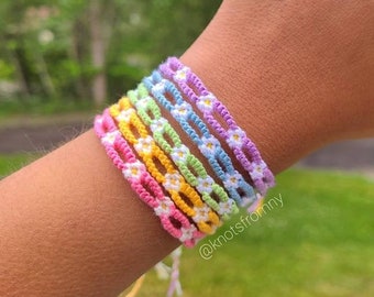 Woven Daisy Chain Friendship Bracelets, Visco,flower, Anklet, Boho ...