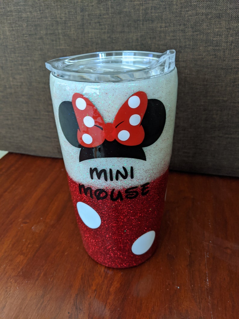 Minnie Mouse Glitter Tumbler Disney Mom And Daughter Tumbler Etsy