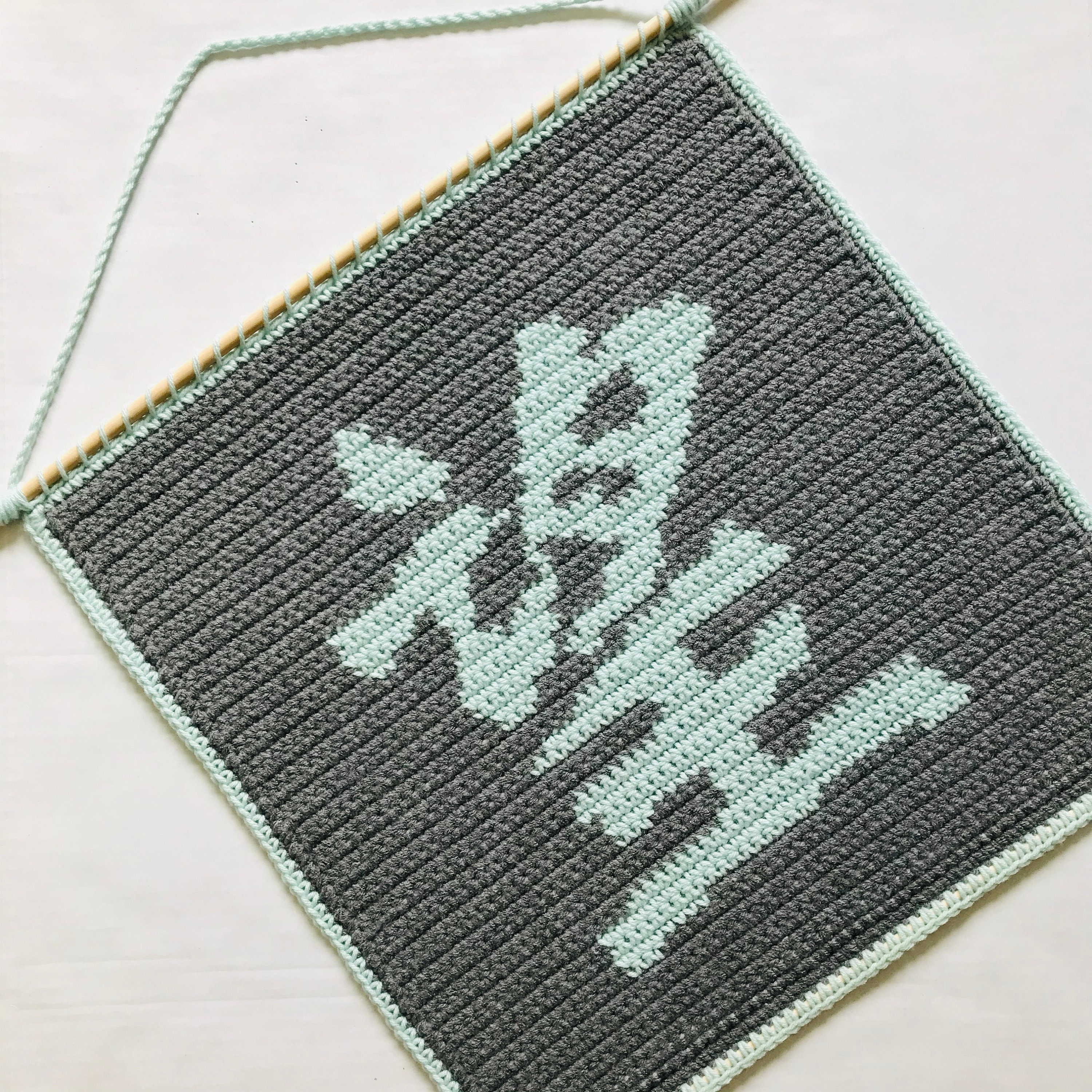 Hope Chinese Calligraphy Wall Decor Crochet Pattern, Crochet Wall ...