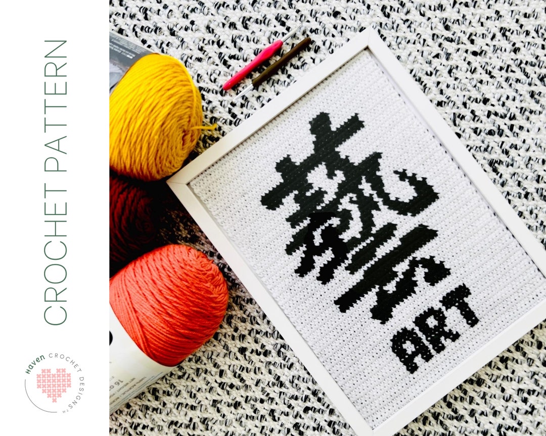 CROCHET PATTERN: Art Chinese Calligraphy Framed Decor (tapestry Crochet ...