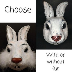 Cute Paper Mache Rabbit Mask, Animal Bunny Mask, Rabbit Costume, Bunny ...