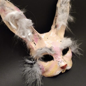 Animal Mask,rabbit Mask,paper Mache Mask,theater Costume, Bunny Rabbit ...