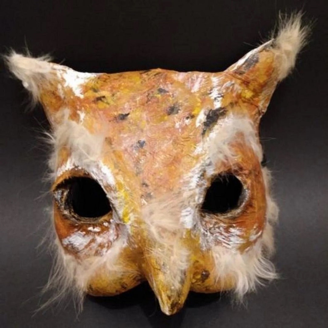 Paper Mache Owl Mask, Owl Costume, Fantasy Mask Bird Masquerade Mask ...