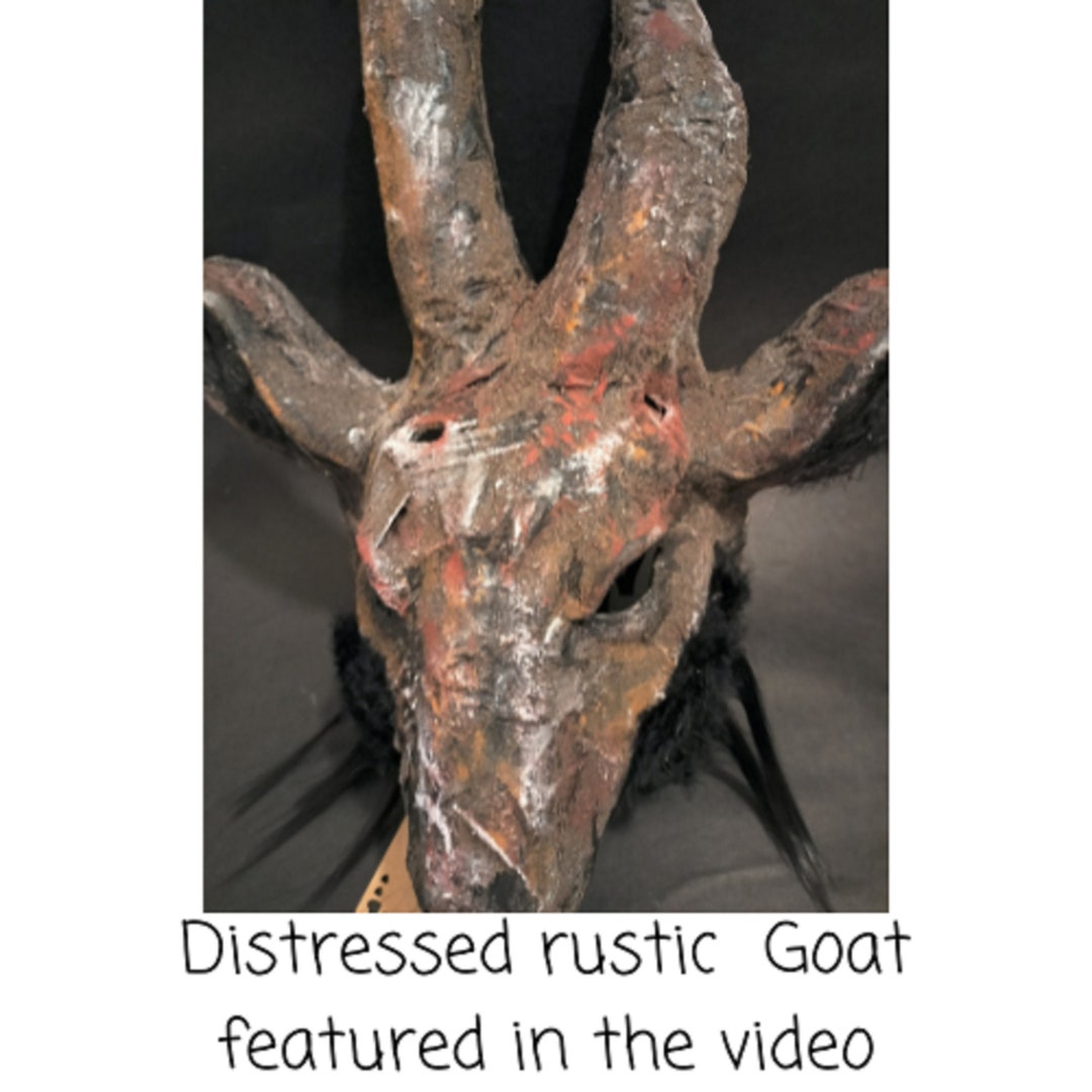 Original Weathered Rustic Paper Mache Animal Masks. Goat Ram Mask, Bird ...