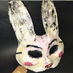 Animal Mask,rabbit Mask,paper Mache Mask,theater Costume, Bunny Rabbit ...