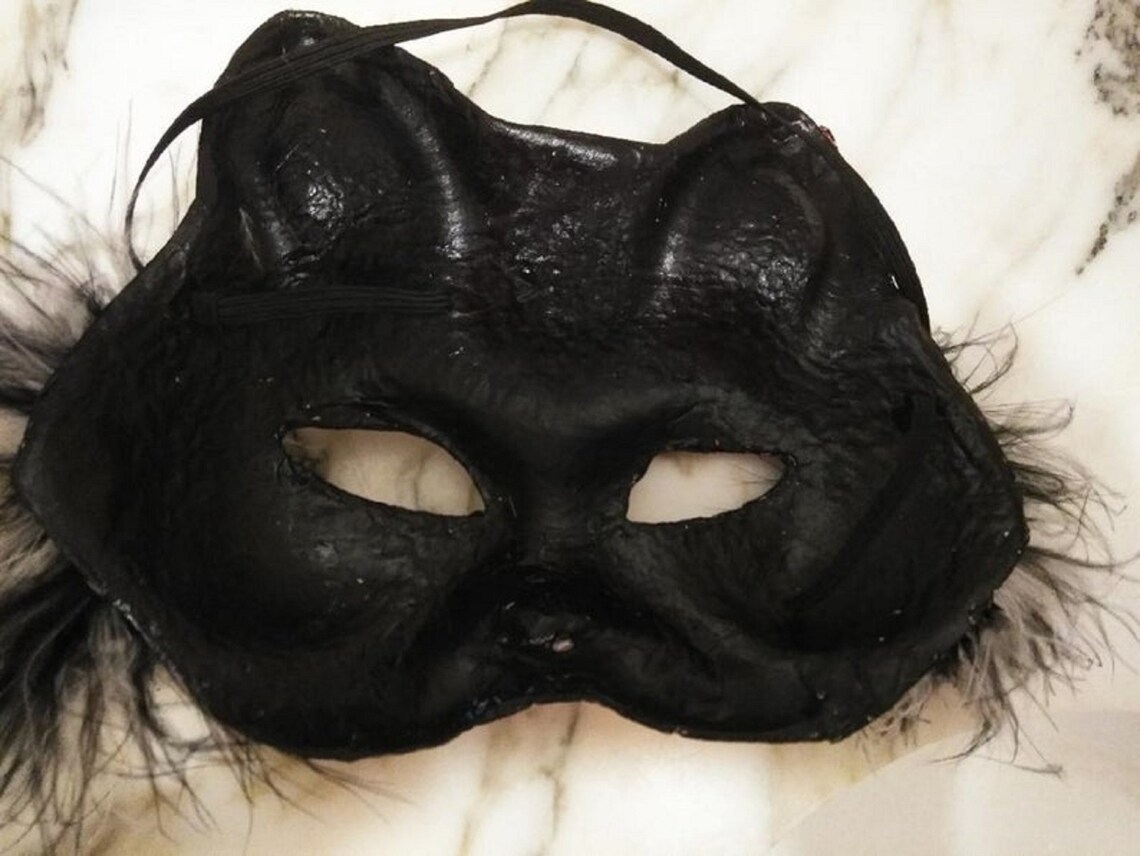 Paper mache cat mask ORIGINAL. Cat costumeFantasy cat | Etsy