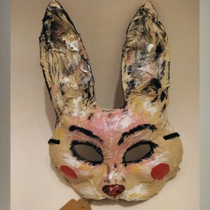 Animal Mask,rabbit Mask,paper Mache Mask,theater Costume, Bunny Rabbit ...
