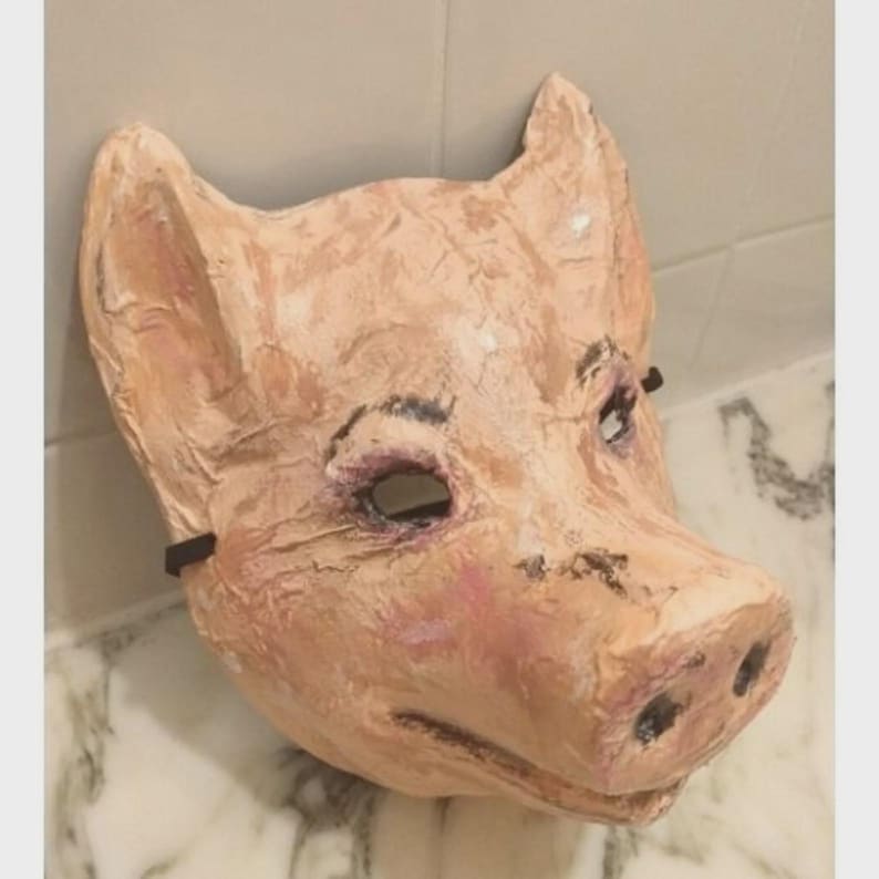 Handmade Paper Mache Pig Mask: Farm Animal Costume, Theater Prop - Etsy