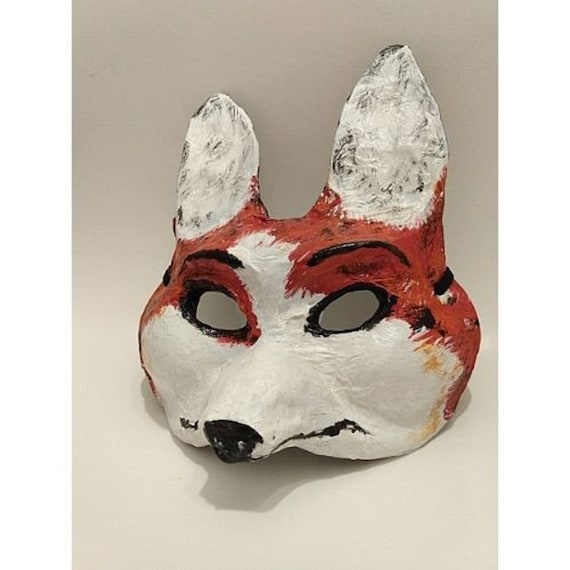 Original Paper Mache Fox Mask Fox Mask Fox Costume | Etsy Hong Kong