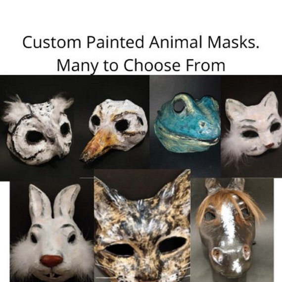CUSTOM PAINTED Wearable Original Pet Masks. Paper Mache Animal - Etsy