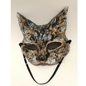 Original Paper Mache Cat Mask, Calico Cat Mask,romantic Cat,paper Mache ...