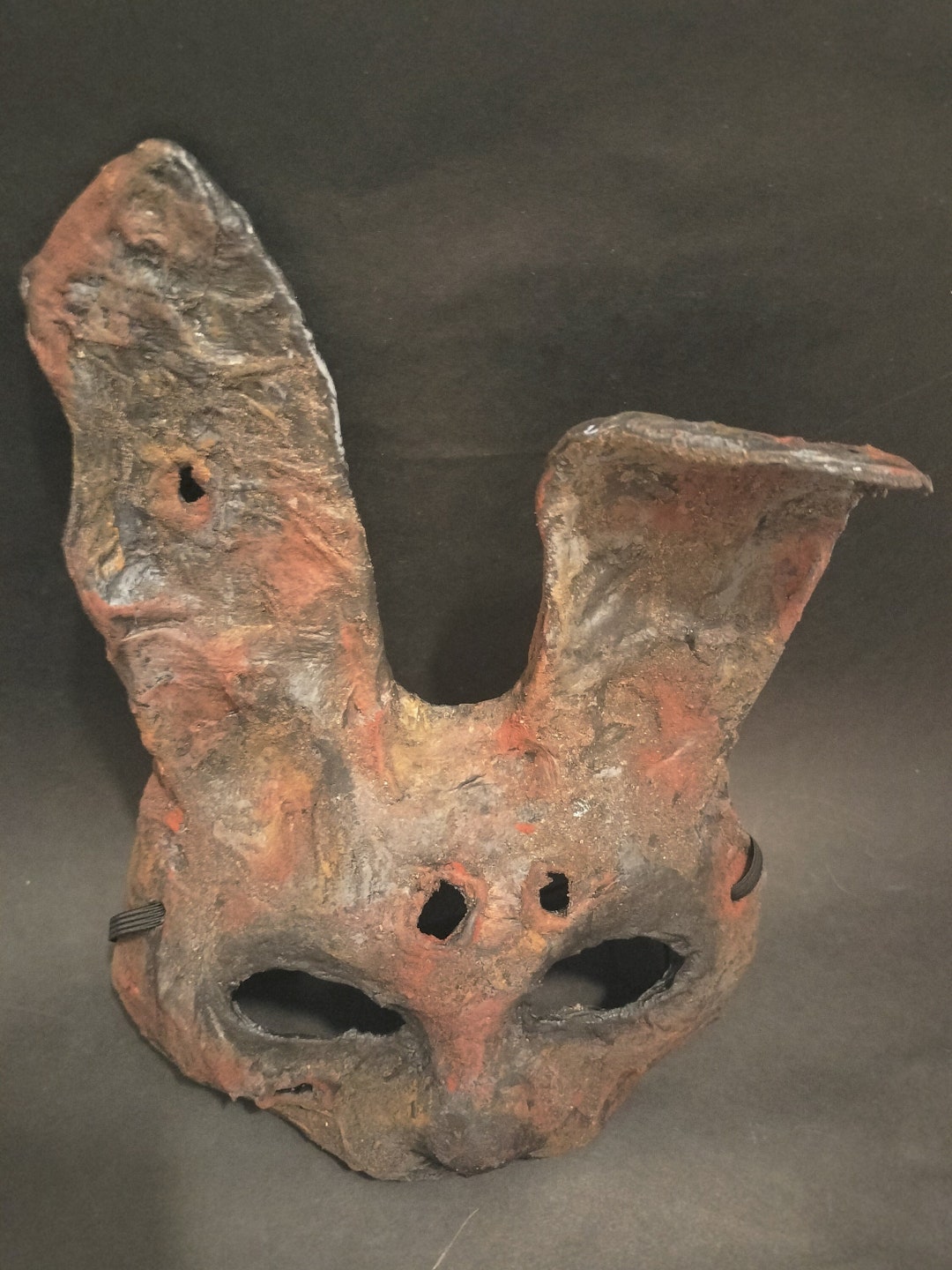 Bunny Rabbit Mask Original Weathered Rustic Paper Mache Mask Rabbit ...