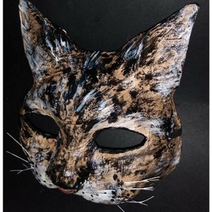 Original Paper Mache Cat Mask, Calico Cat Mask,romantic Cat,paper Mache ...