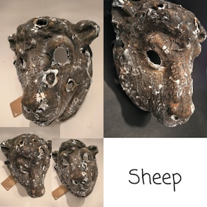 Original Weathered Rustic Paper Mache Animal Masks. Horse Mask, Fox ...