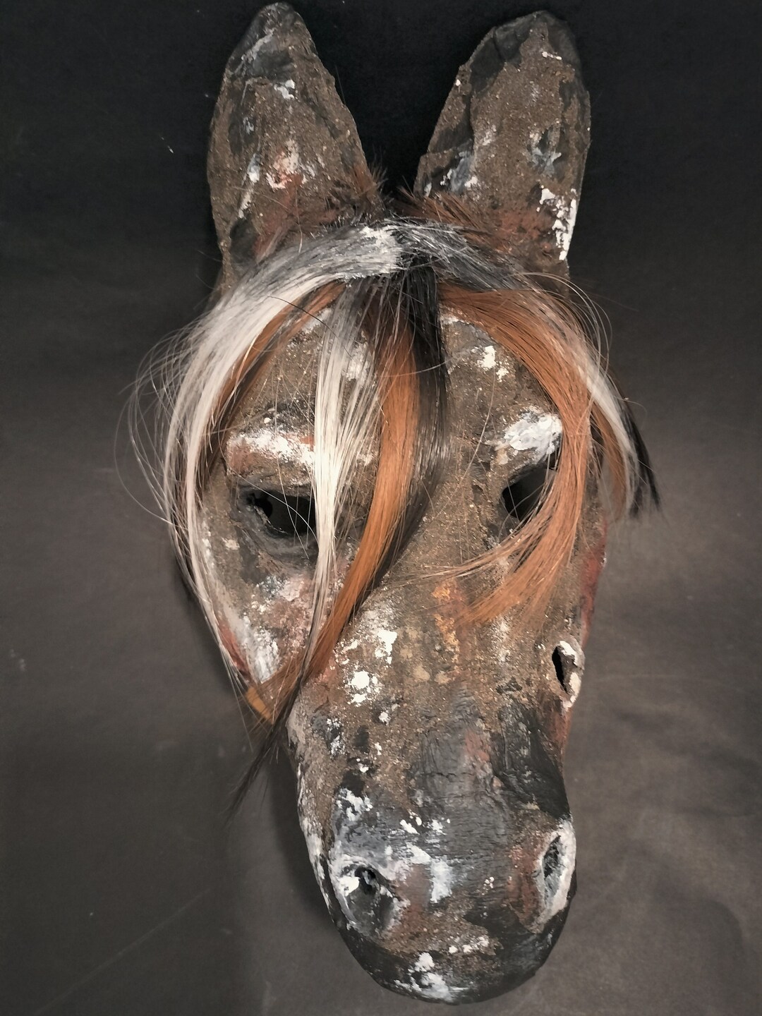 Original Weathered Rustic Paper Mache Animal Masks. Horse Mask, Fox ...