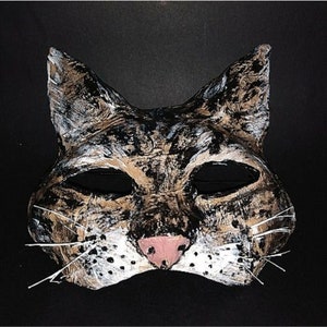 Original Paper Mache Cat Mask, Calico Cat Mask,romantic Cat,paper Mache ...