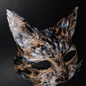 Original Paper Mache Cat Mask, Calico Cat Mask,romantic Cat,paper Mache ...