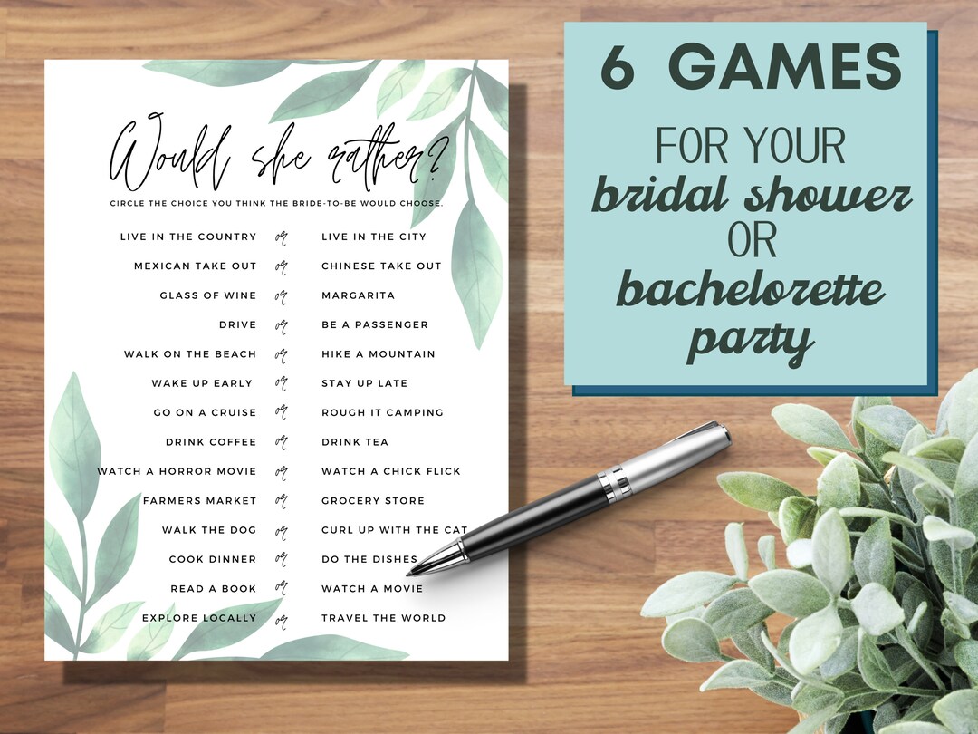 Bachelorette Party Printable Games Bridal Shower Games Instant Download ...