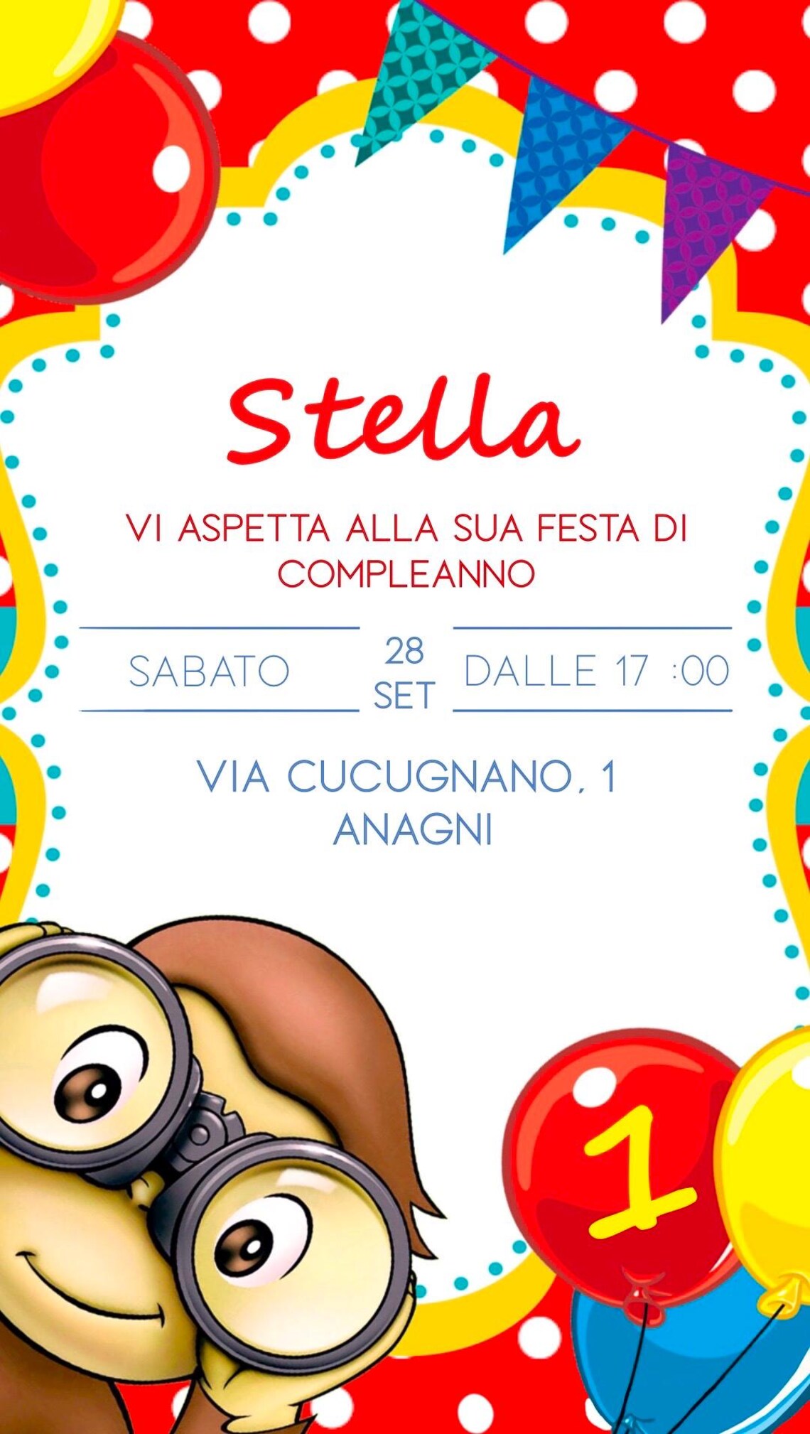 Invito Digital CURIOSO Come GEORGE, Scimmietta Cartone Animato, Invito ...