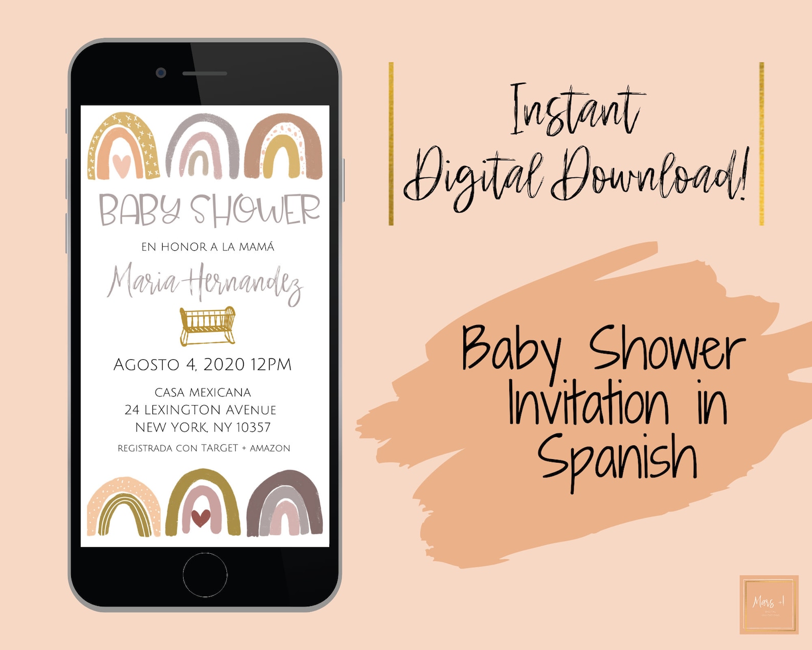 Spanish Invitation Baby Shower Rainbow Baby Shower | Etsy