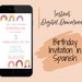 Spanish Birthday Invitation | Spanish invitation Cumpleaños | Rainbow ...