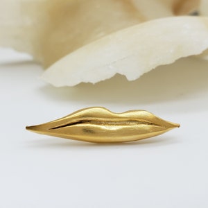 Gold Lips Brooch or Lapel Pin - Man Ray Inspired - Etsy