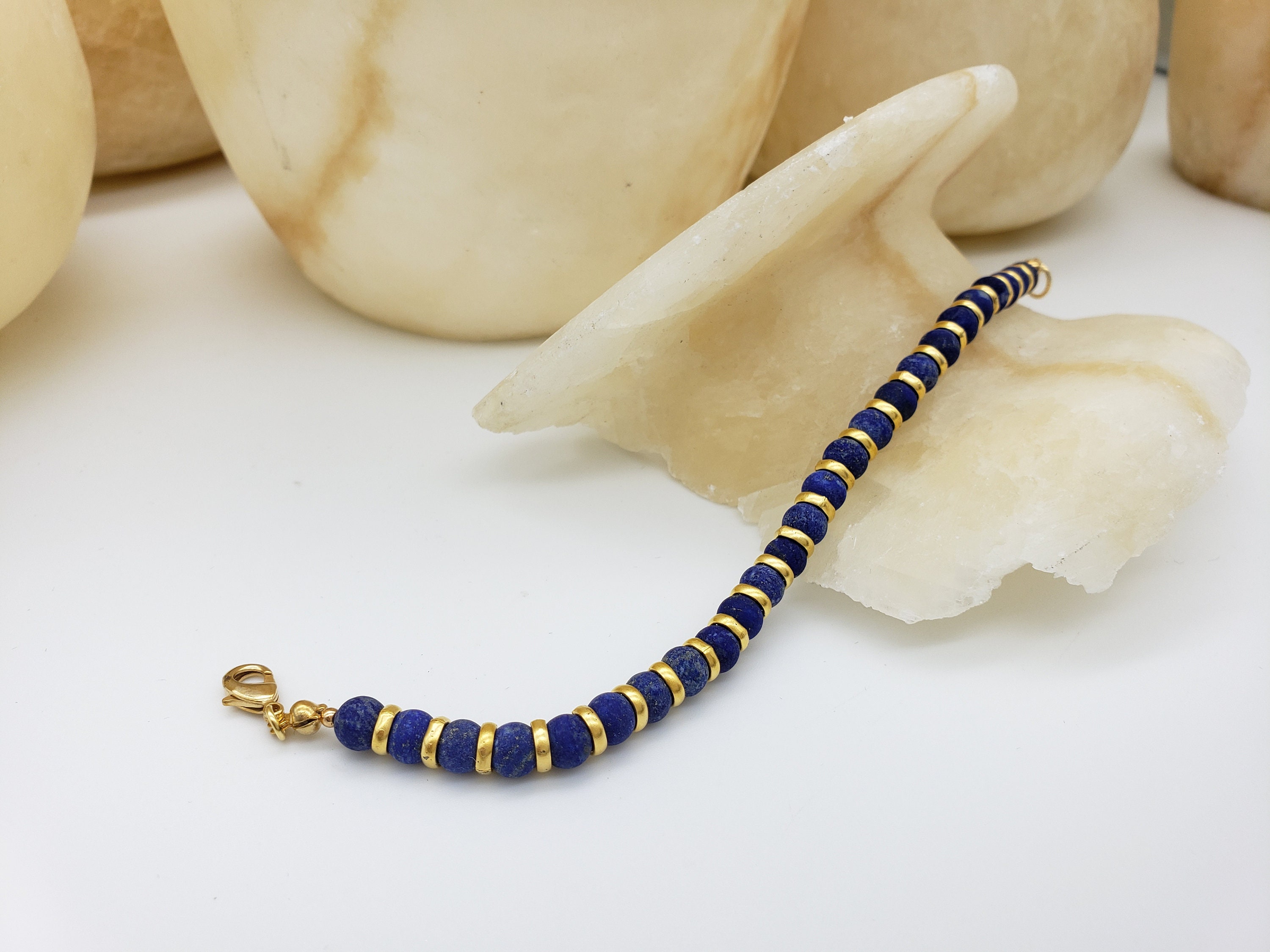 Lapis Lazuli Beaded Bracelet - Sumerian - Etsy