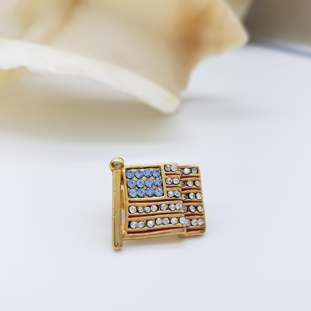 American Flag Lapel Pin - Patriotic Jewelry - Etsy