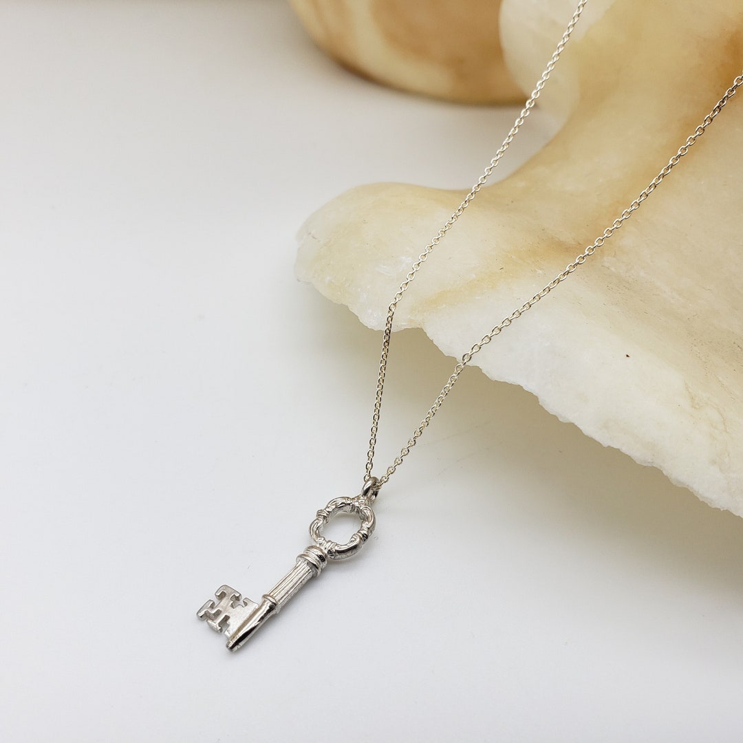 Mini Key Pendant Necklace - Sterling Silver Layering Charm - Etsy