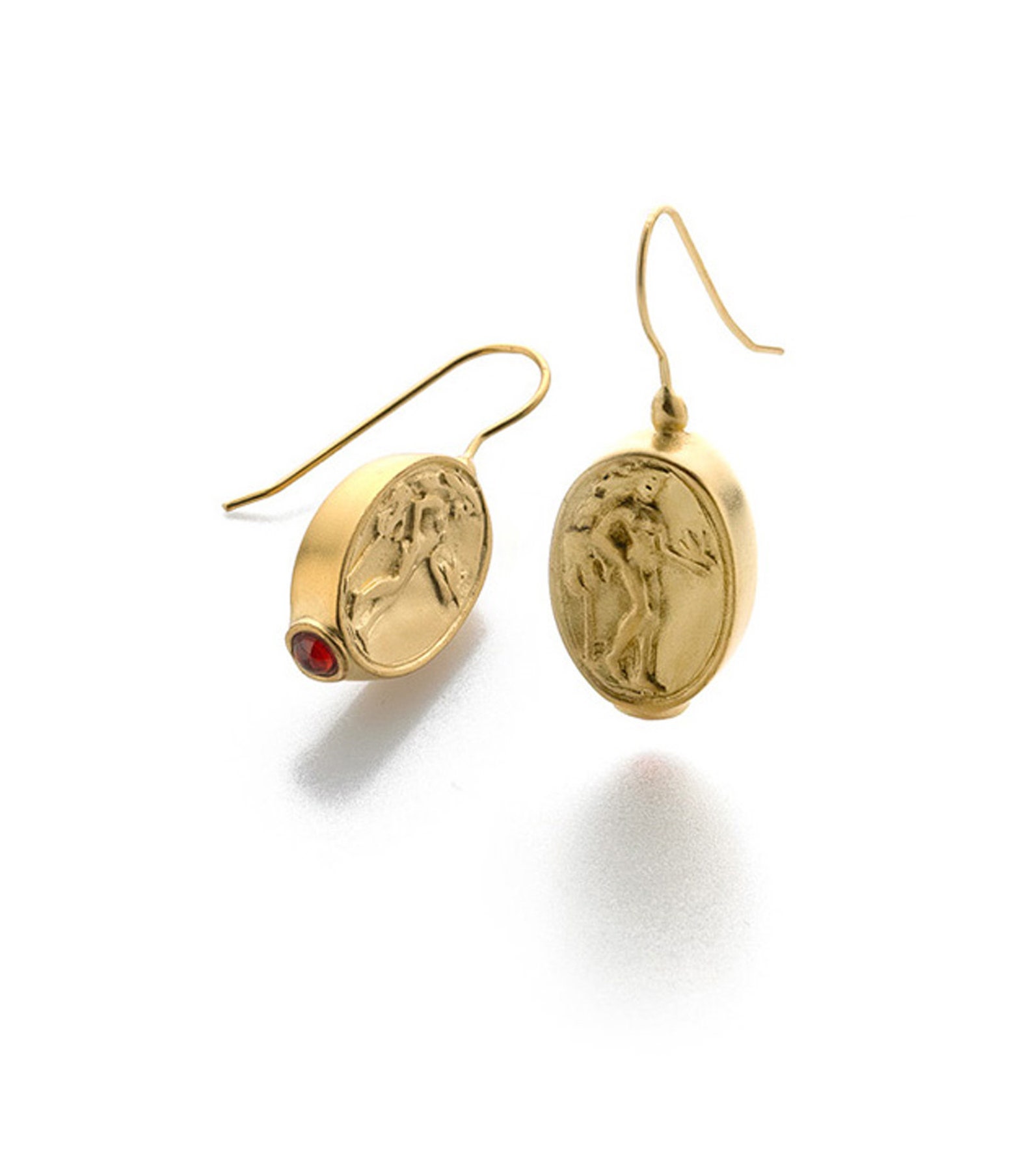 Aphrodite Coin Earrings With Garnet - Etsy