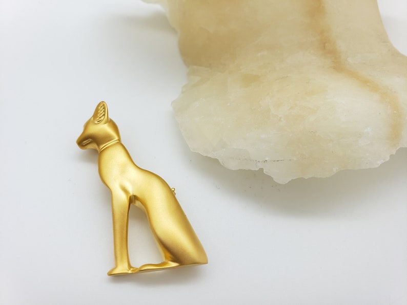 Sacred Cat Brooch - Egyptian Goddess Bastet - Gold Plated Pin - Etsy