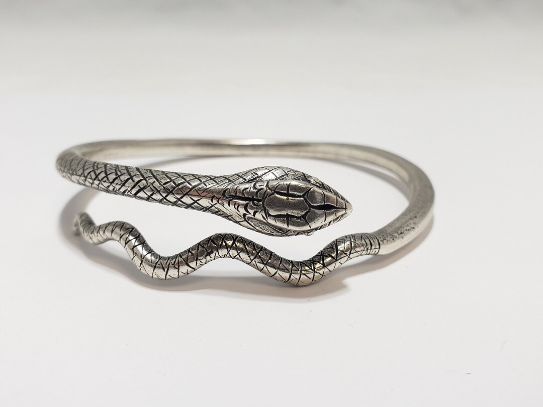 Adjustable Snake Cuff Wrap Around Bracelet Silver Plated - Etsy
