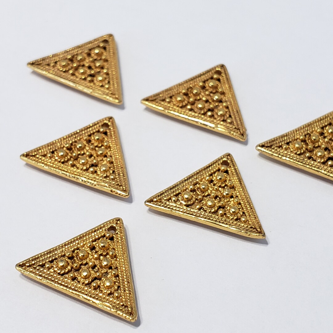 Gold Pyramid Charms - 100 Pieces - Etsy