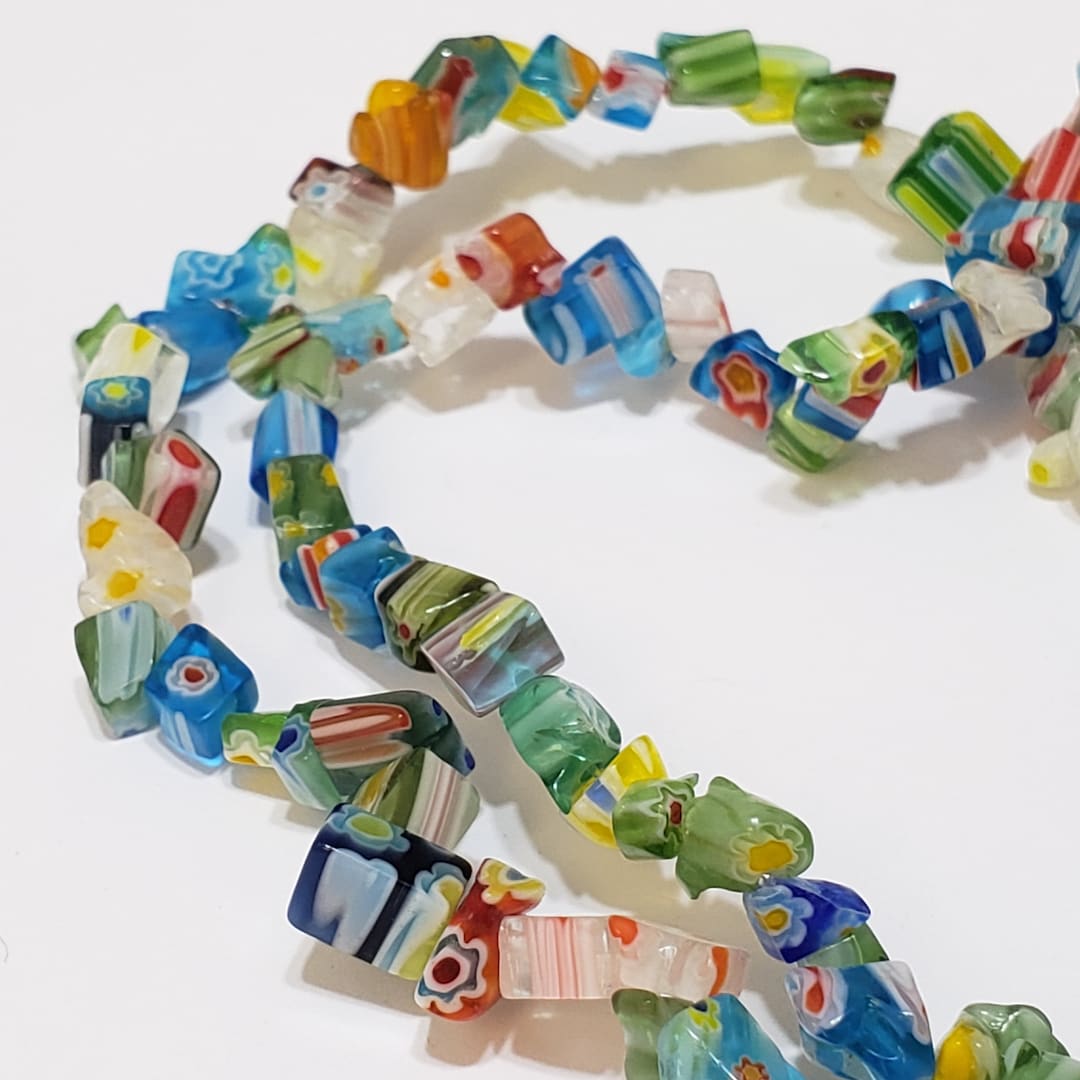 Bulk Millefiori Rainbow Mosaic Glass Chip Beads - Etsy